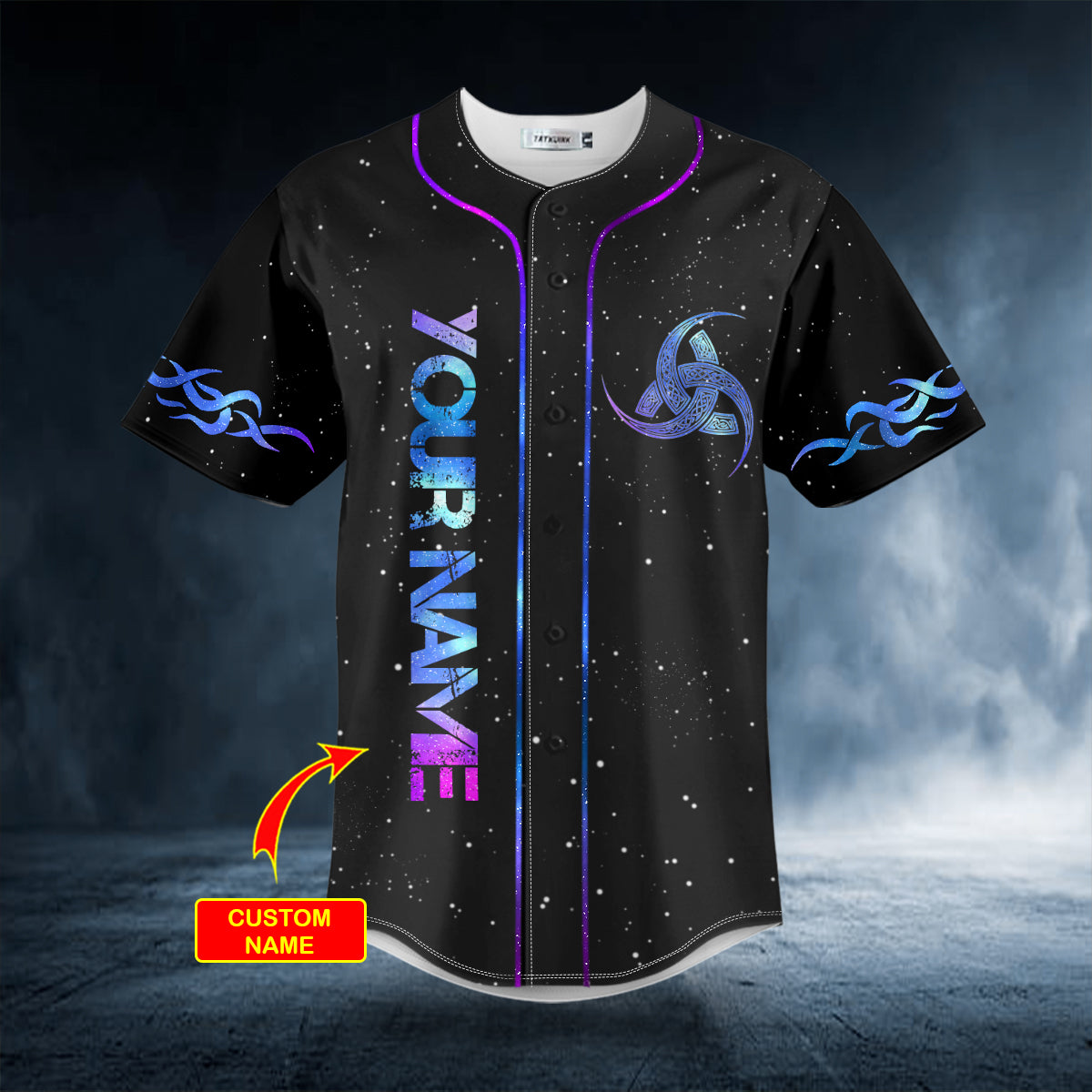 Fantasy Wolf Viking Tattoo Custom Baseball Jersey - Owl Ohh | Just Do It